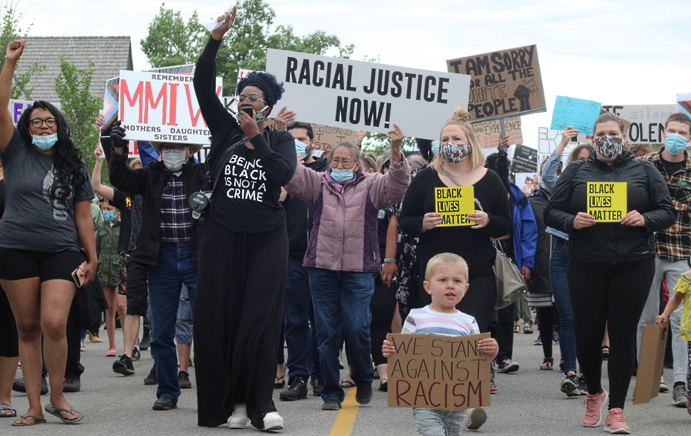 Upwards of 500 people attend peaceful anti-racism rally and march ...