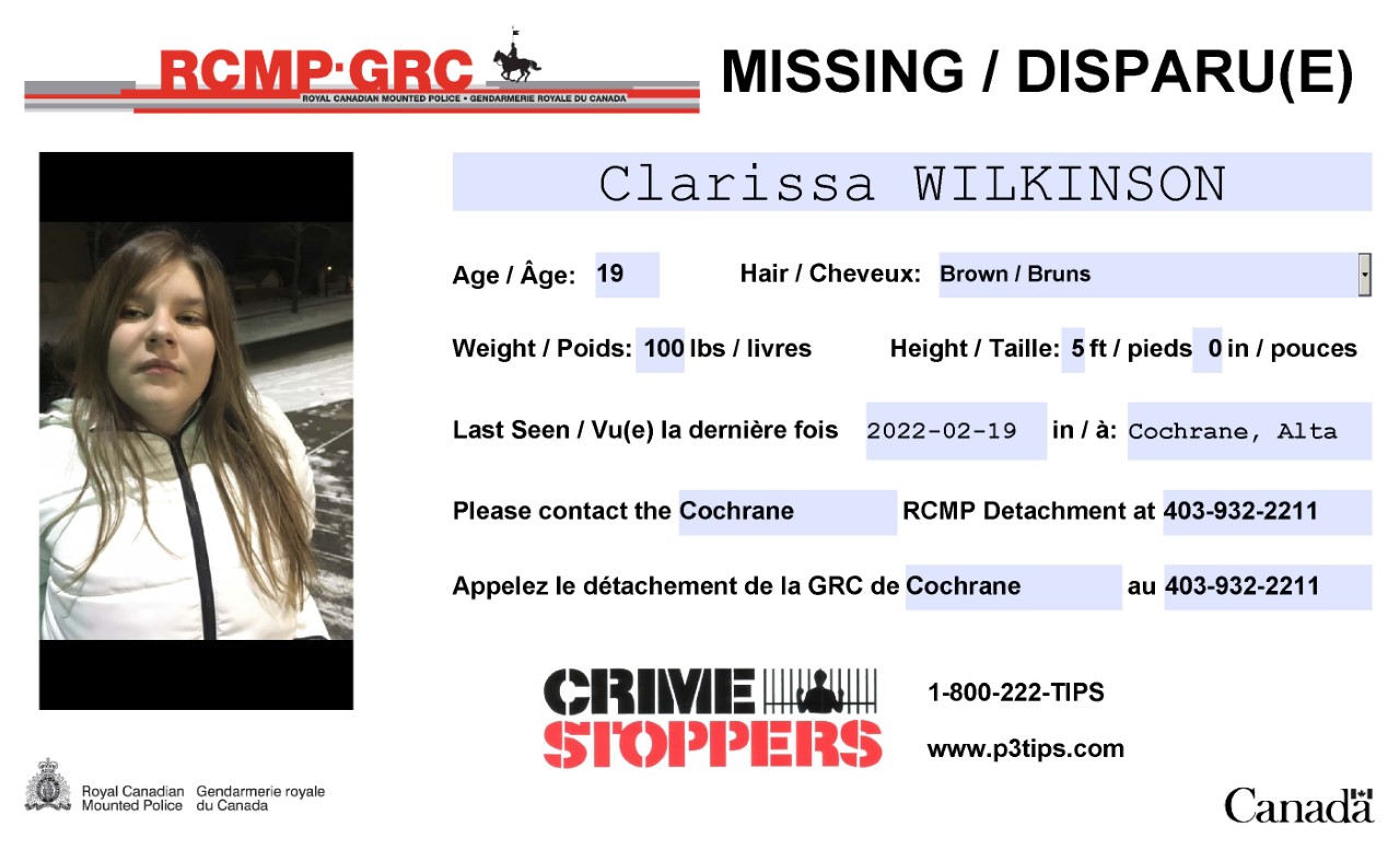Missing person file remains open - CochraneNow: Cochrane, Alberta's ...