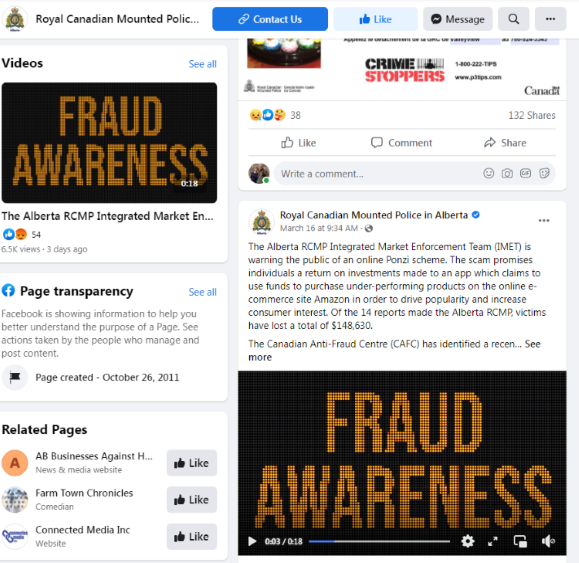 Alberta RCMP warn of online Ponzi scheme - DiscoverAirdrie.com - Local ...