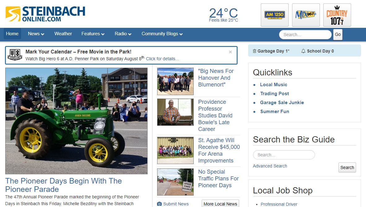 Welcome to the newly redesigned SteinbachOnline - SteinbachOnline.com - Local news, Weather ...