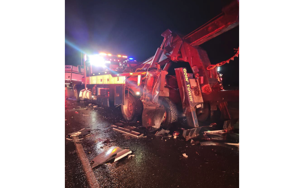 Tow Truck struck on Trans Canada Highway west of Swift Current ...