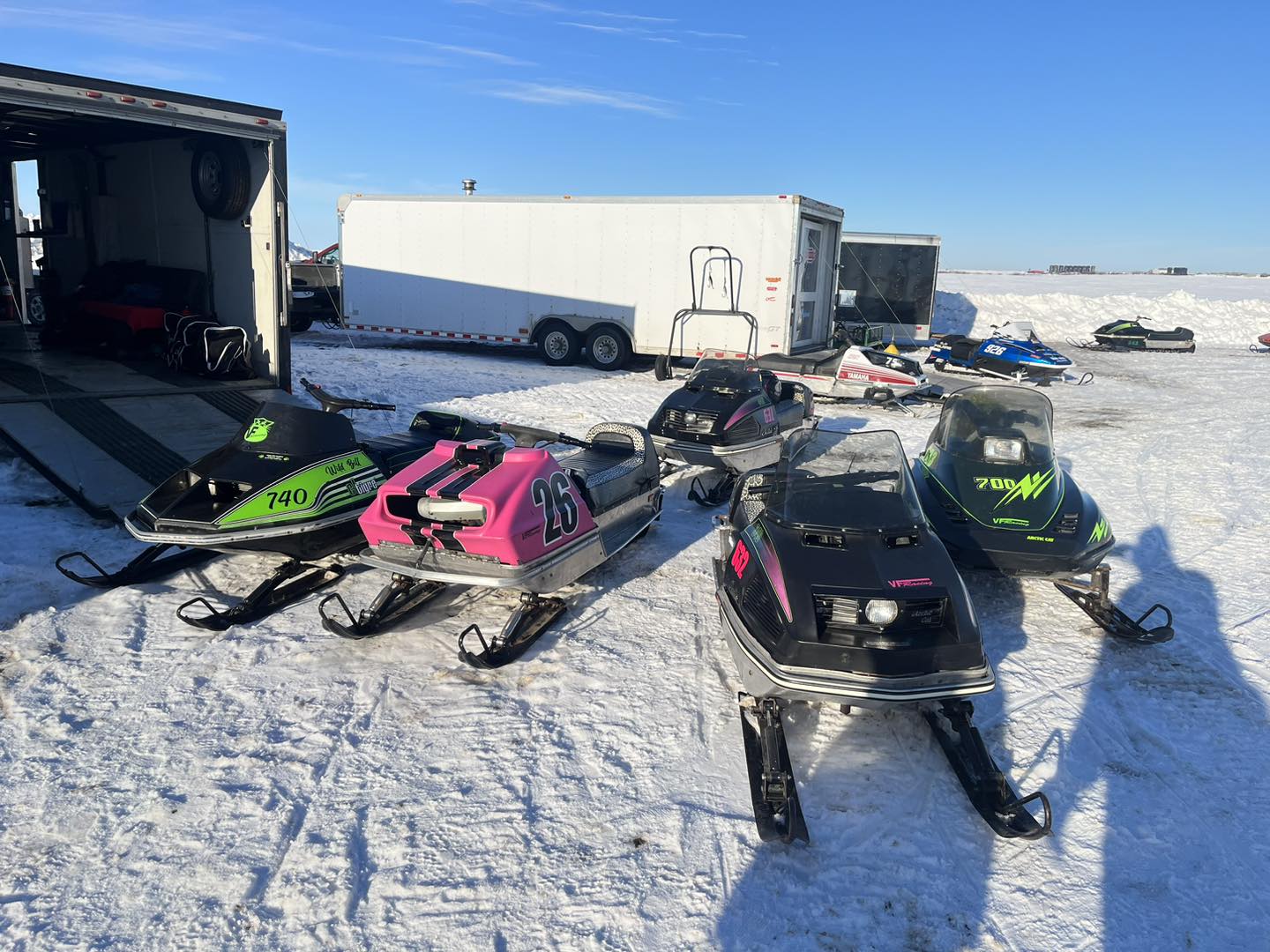 WATCH: Fantastic day of snowmobile drag racing captured by drone ...