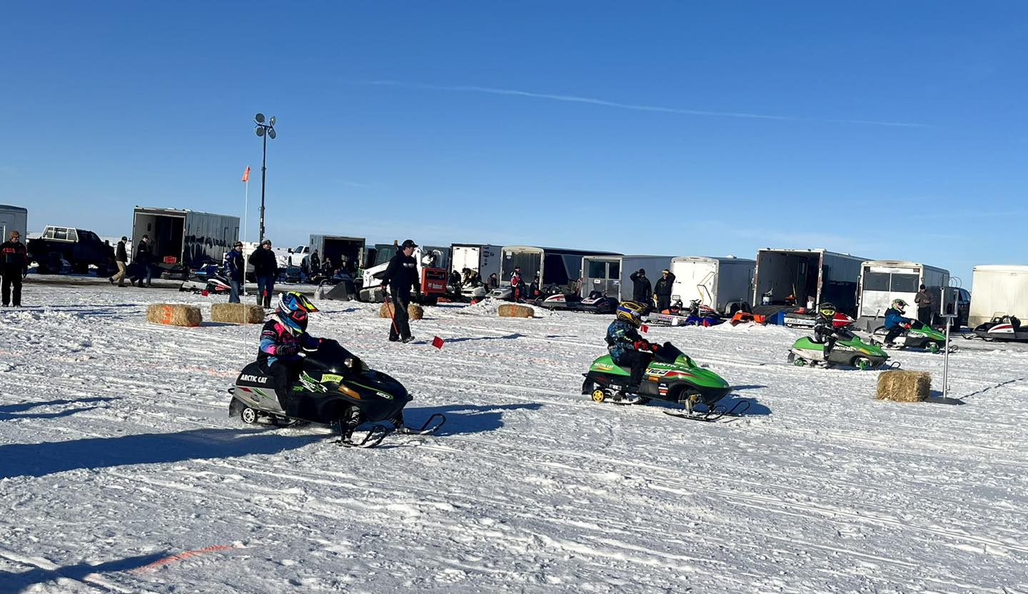 WATCH: Fantastic day of snowmobile drag racing captured by drone ...