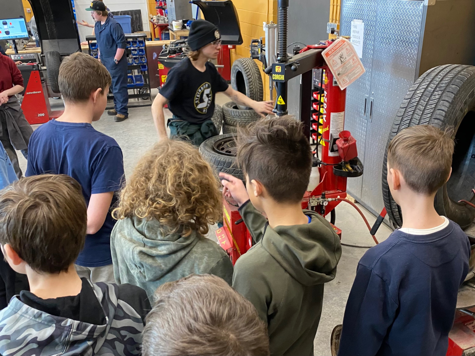 Grade 8 students explore the SRSS during New Student Day orientation ...