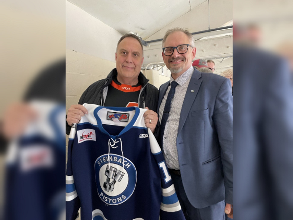 Steinbach mayor wins bet against Winkler mayor as Pistons beat Flyers ...