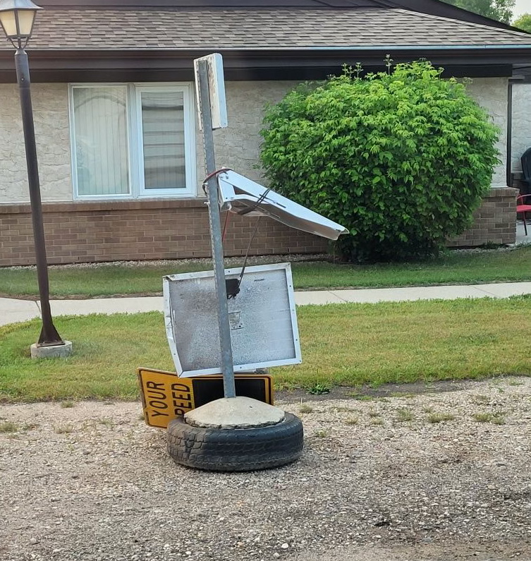 Vehicle ruins road speed sign in Muenster - DiscoverHumboldt.com ...