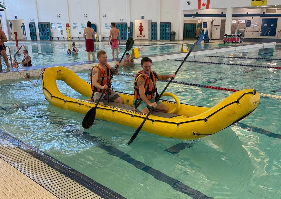 Firefighters take to the pool for water rescue training ...