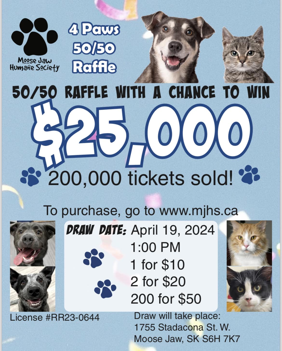 Time's Running Out: Grab Your Tickets for Moose Jaw Humane Society 4 ...