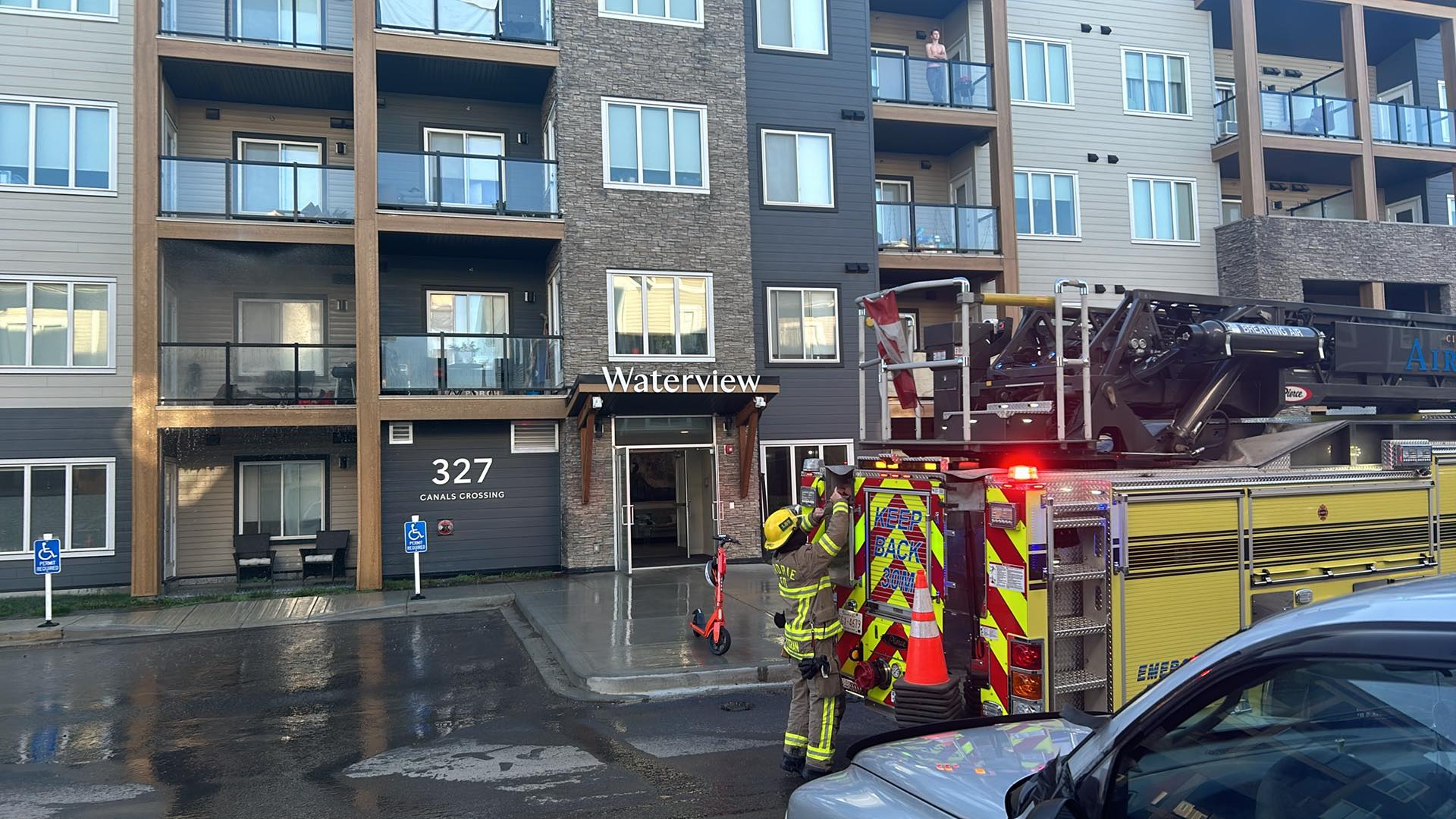 Early morning fire contained to balcony in Airdrie apartment building ...