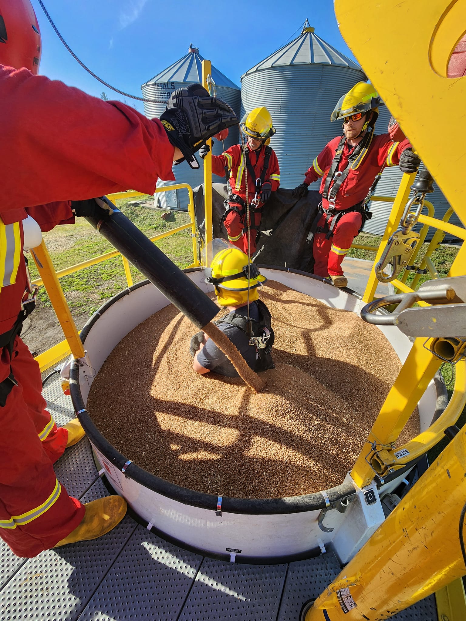 Firefighters train for rescue from horrific grain bin entrapment ...