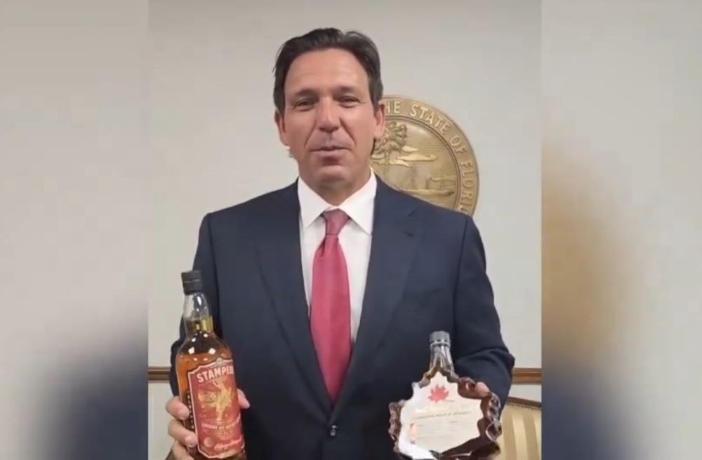 Governor Ron DeSantis touts Foothills whiskeys after winning NHL bet ...