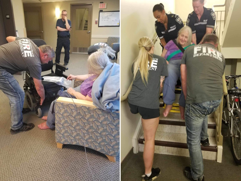Wheelchair user helped by Steinbach Fire Department after elevator ...