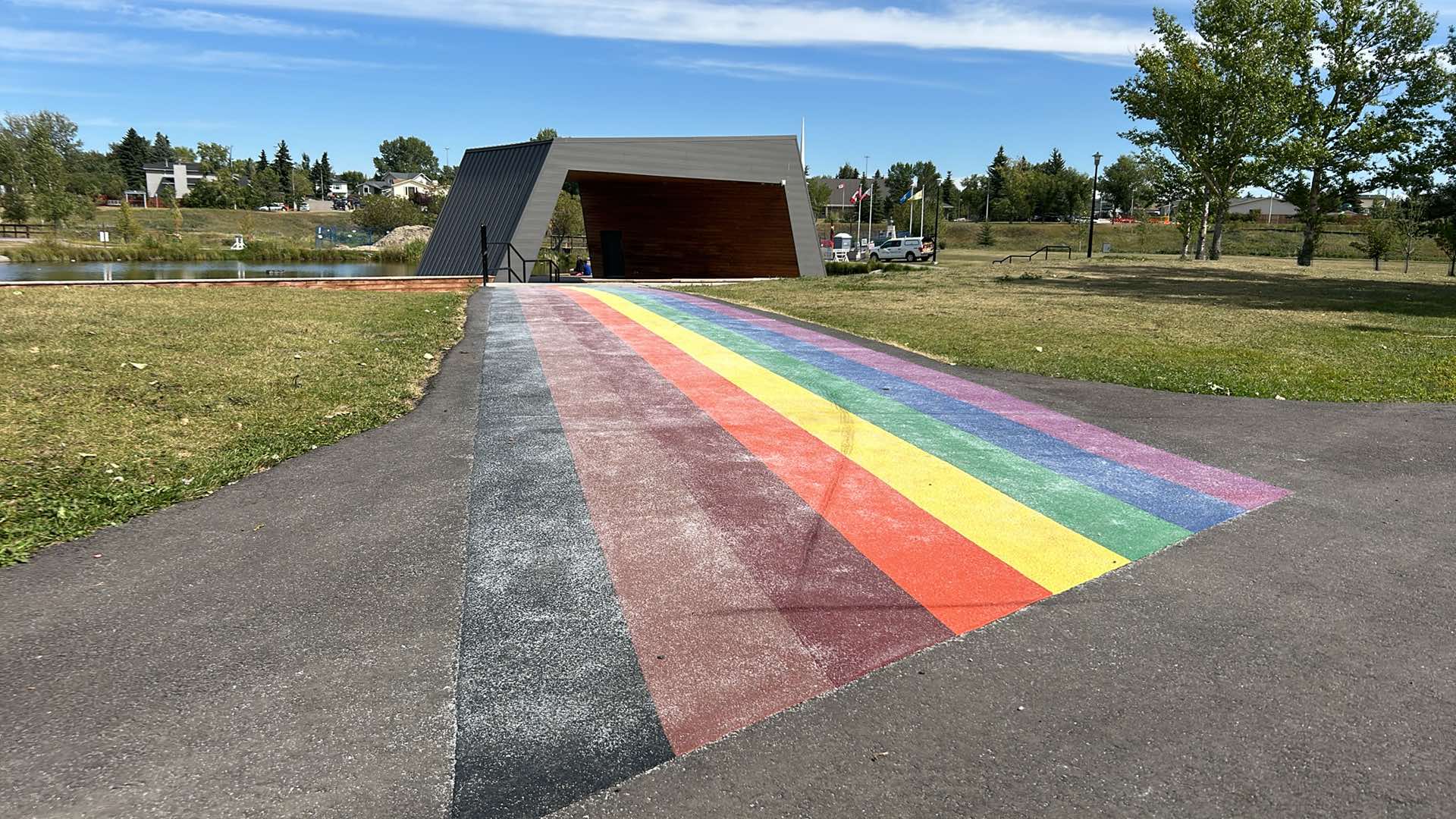 Permanent rainbow pathway installed in Nose Creek Park ...