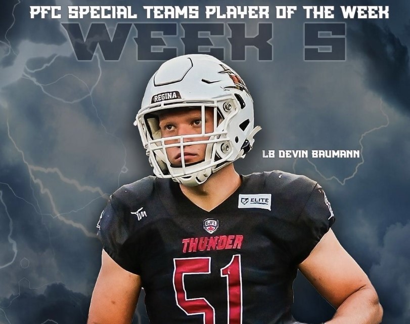 Devin Baumann shines as Regina Thunder dominate Wildcats in 51-16 ...