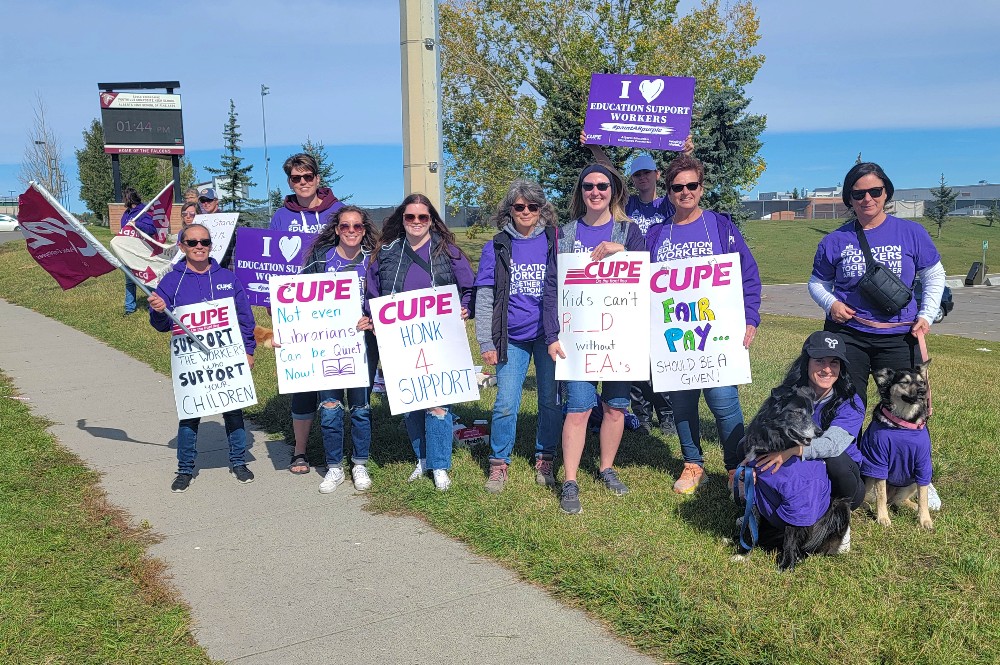 Okotoks education workers host rally for CUPE Education Day of Action ...