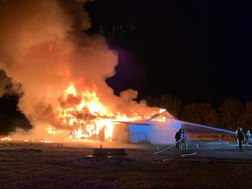 Burning barn lights up sky in Tache training exercise - SteinbachOnline ...