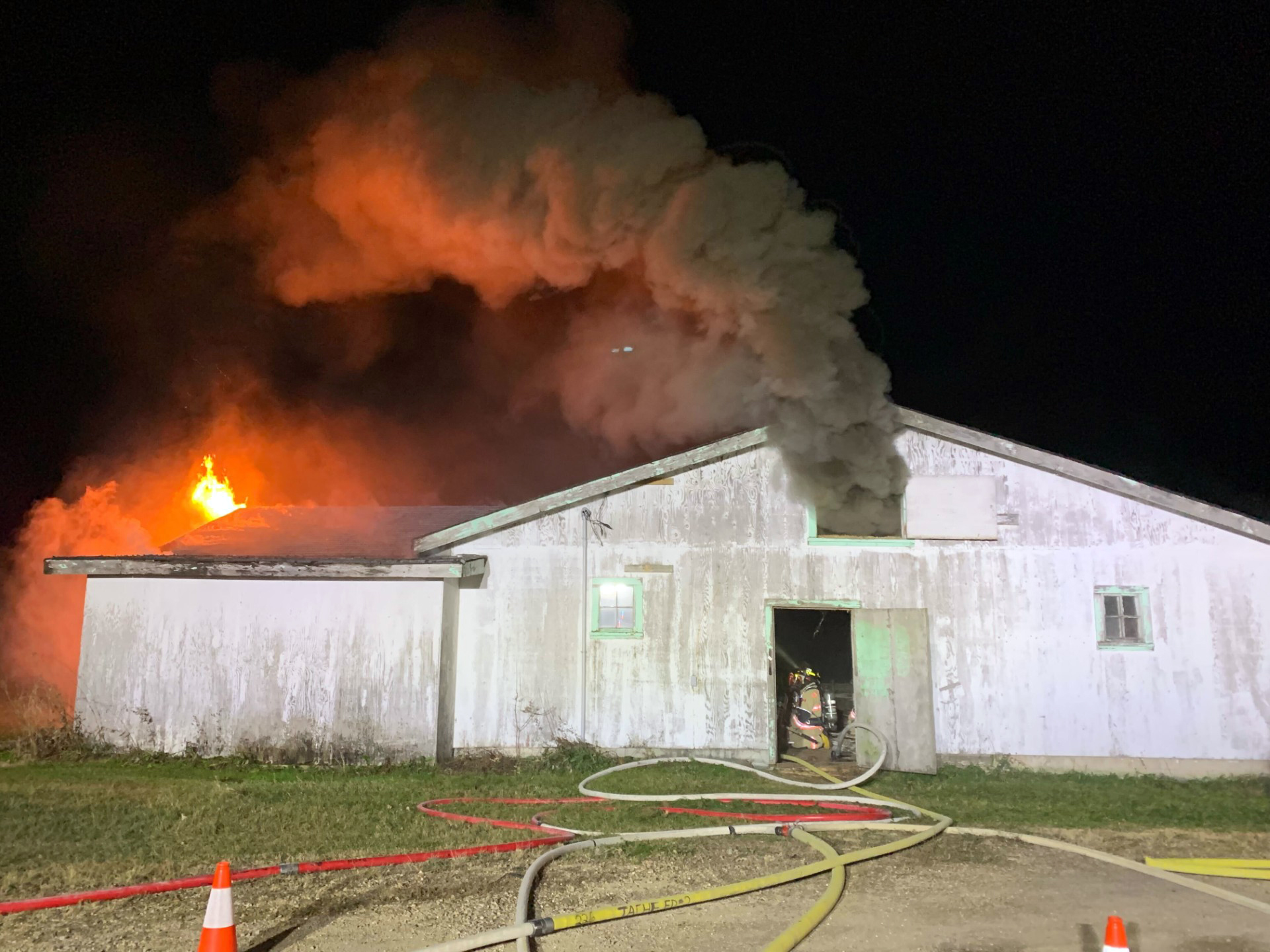 Burning barn lights up sky in Tache training exercise - SteinbachOnline ...