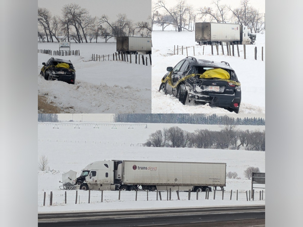 Semi-truck hits the ditch near Strathmore - StrathmoreNow.com - Local ...