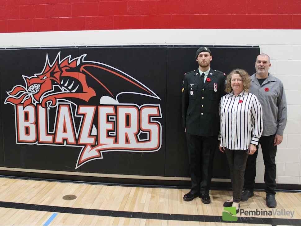 Former student Cpl Tyler Peters attends EMMS Remembrance Day Service ...