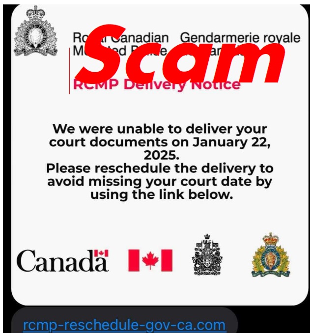 These phony RCMP texts may be in Alberta, now about court documents ...