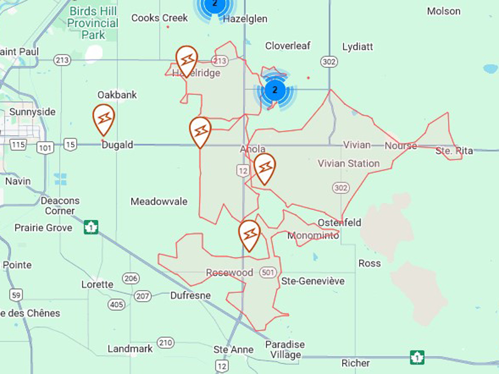 1,700 MB Hydro customers without power due to high winds causing downed ...