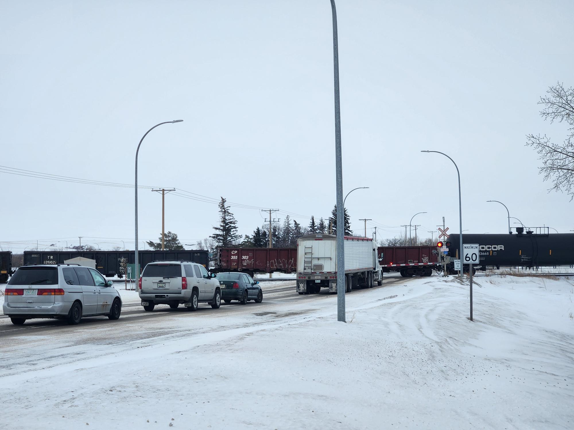 Update: Train blocking all level crossings in Swift Current ...