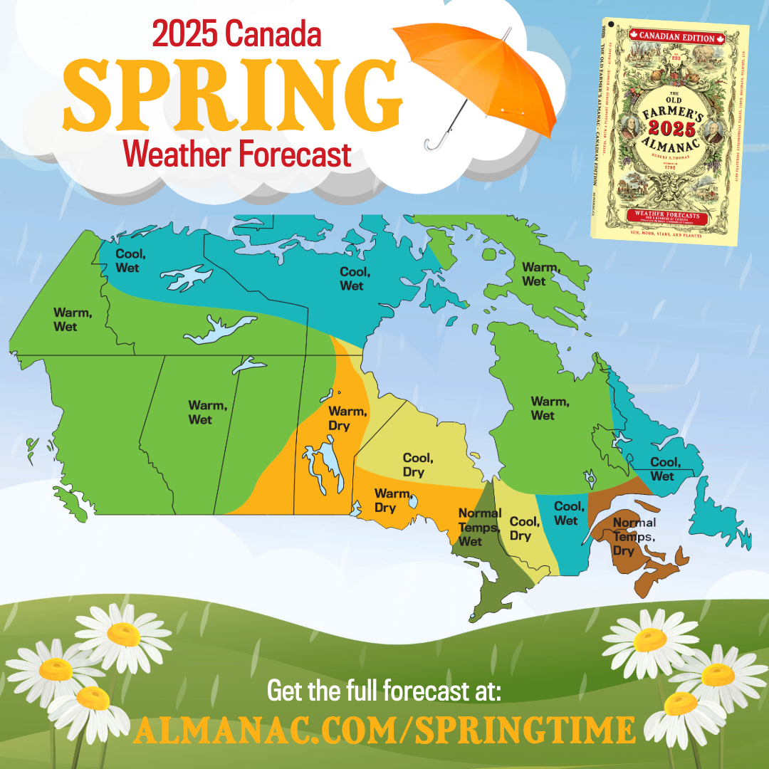 Spring weather 2025 Canadian predictions from Old Farmer's Almanac ...