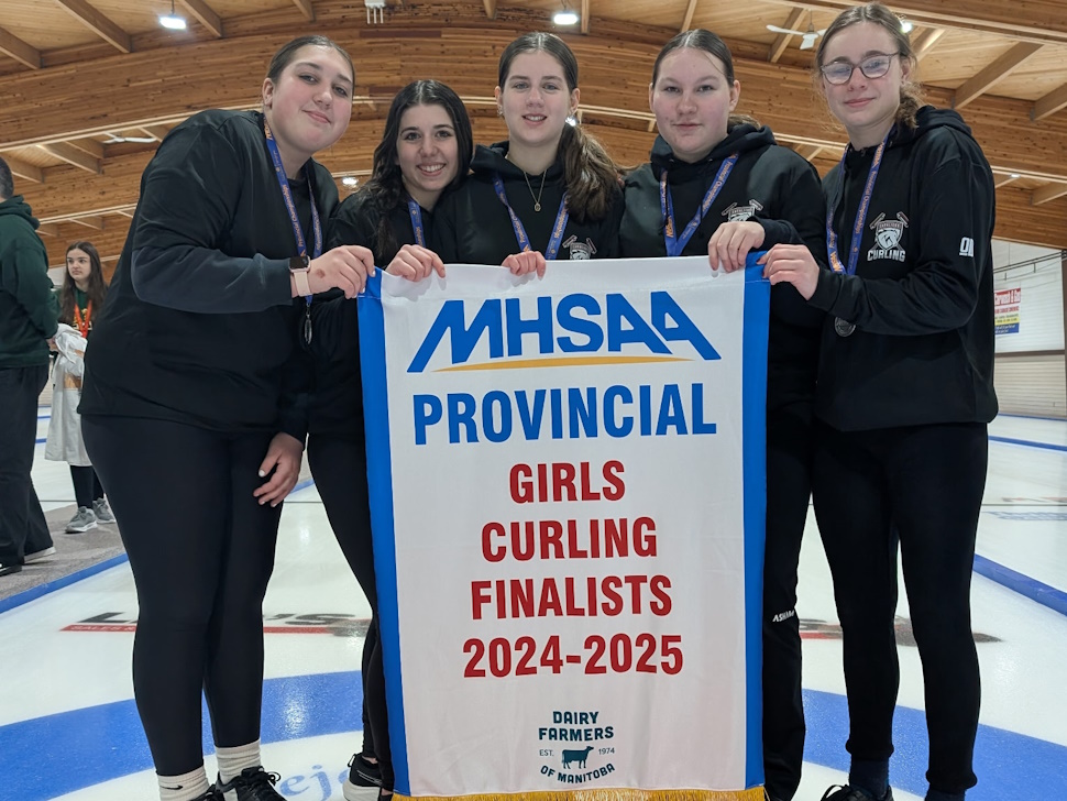 "We're excited to put the first curling banner in our school gym ...