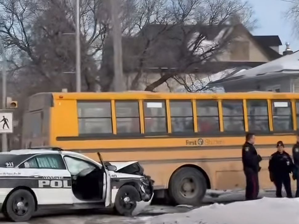 Crash between school bus and police cruiser leaves officer and child ...