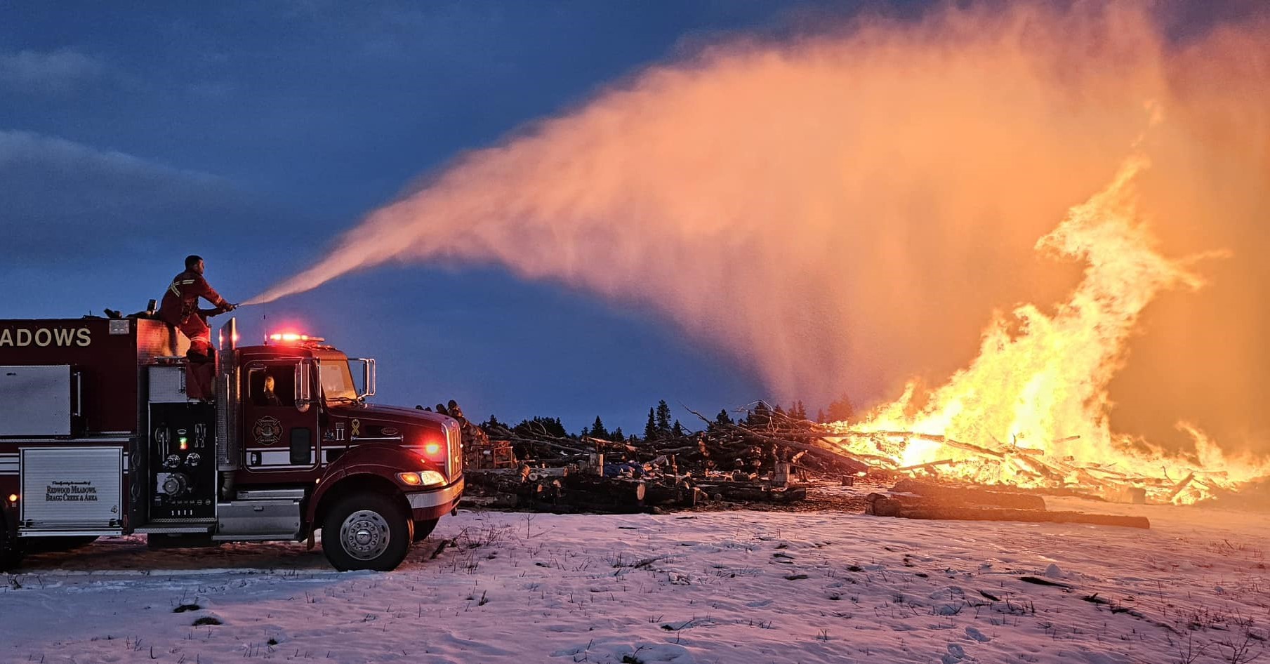 Large slash pile fire quickly contained by multiple fire crews ...