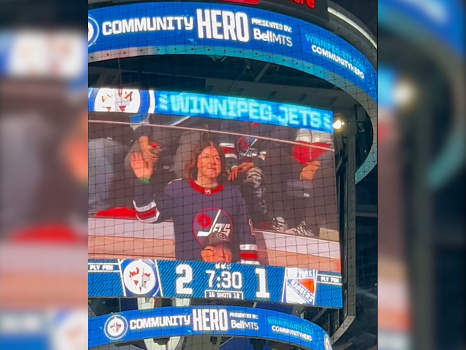 Nancy Funk honoured as Winnipeg Jets' and Portage's community hero ...