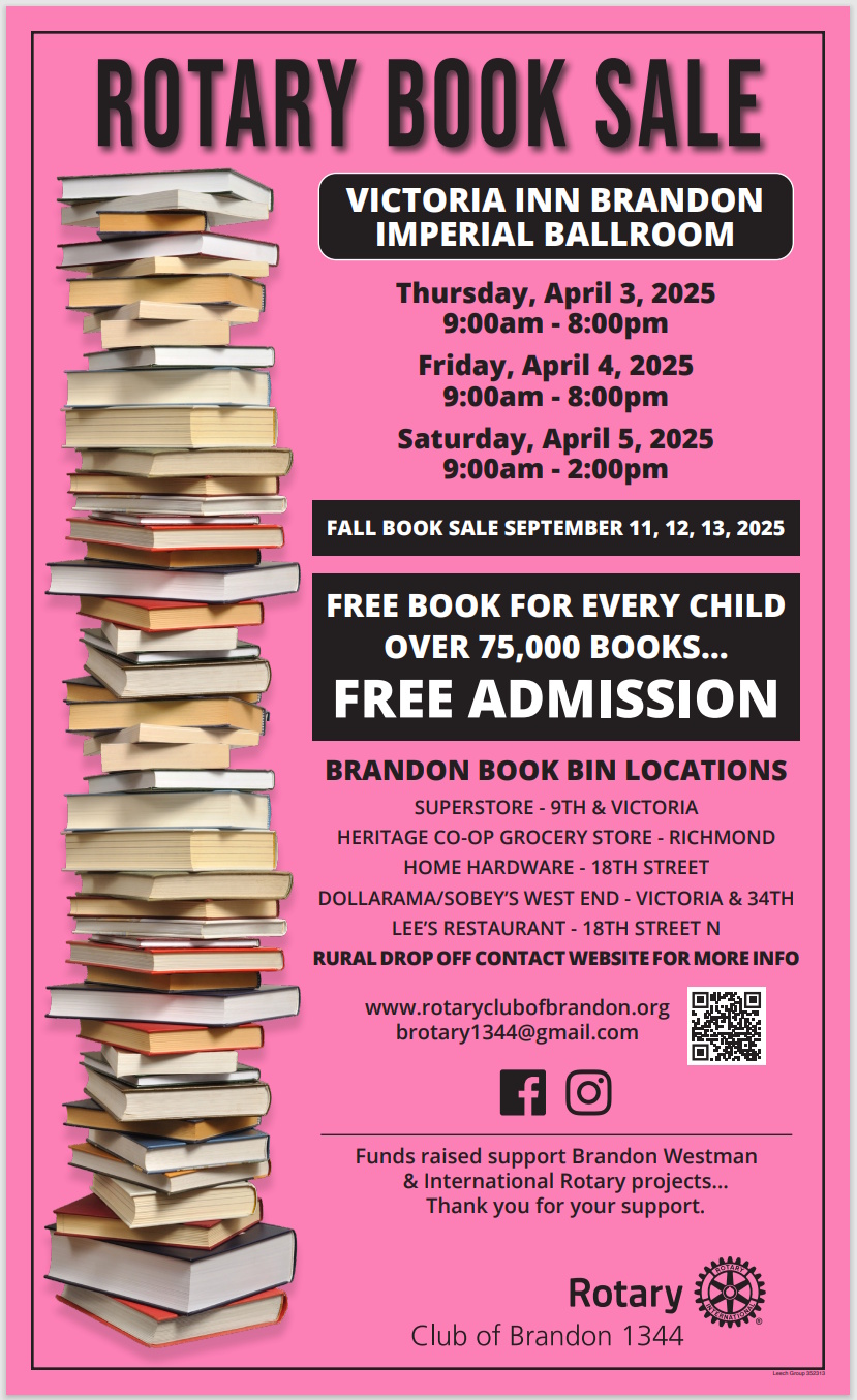 Rotary Club hosts page-turner's paradise next week at Brandon’s Spring ...