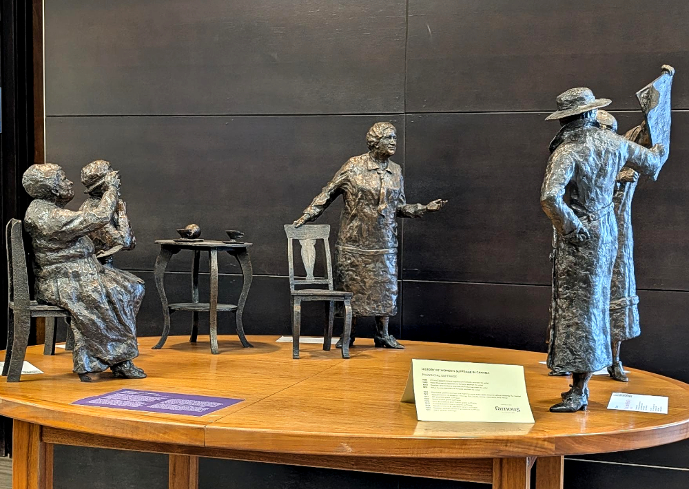The Okotoks Municipal Office has an art exhibit for the Famous Five ...
