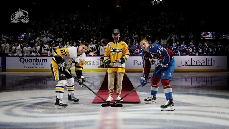 Former Bronco Layne Matechuk takes part in ceremonial faceoff at ...