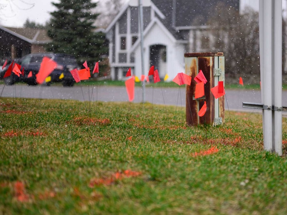 Survey flags popping up around Strathmore: town explains ...