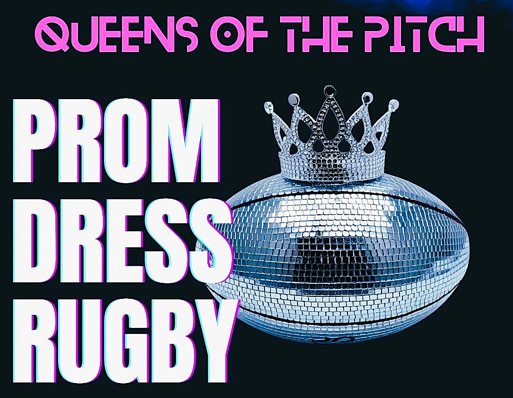 Nothing more empowering than a little rugby in prom dresses ...