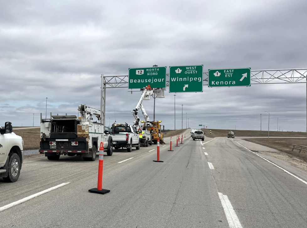 Crews repair Beausejour sign on Highway 12 North - SteinbachOnline.com ...