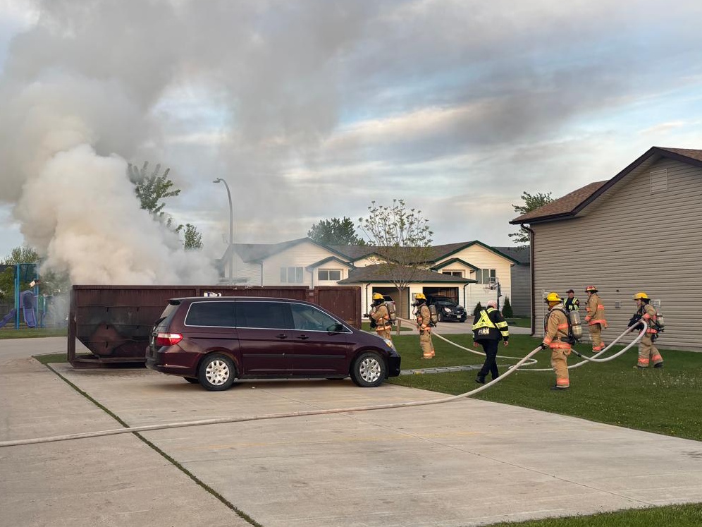Winkler Fire Department responds to dumpster fire on Southgate Drive ...