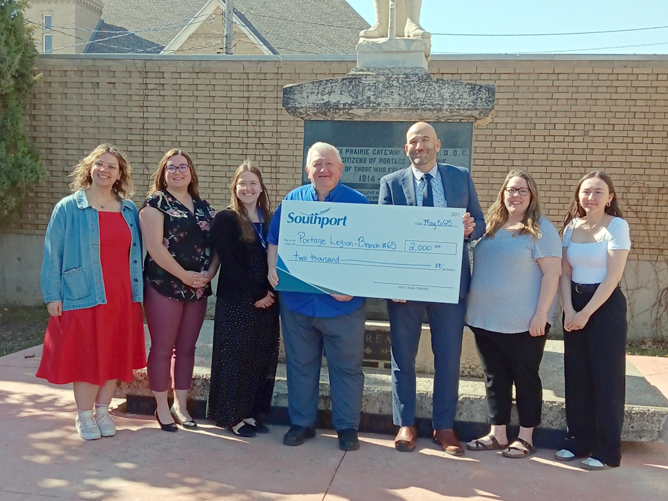 Legion receives $2,000 for cenotaph expansion project - PortageOnline ...