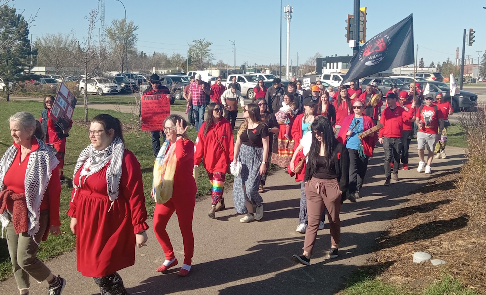 Hundreds join Red Deer walk for Red Dress Day to remember missing and ...
