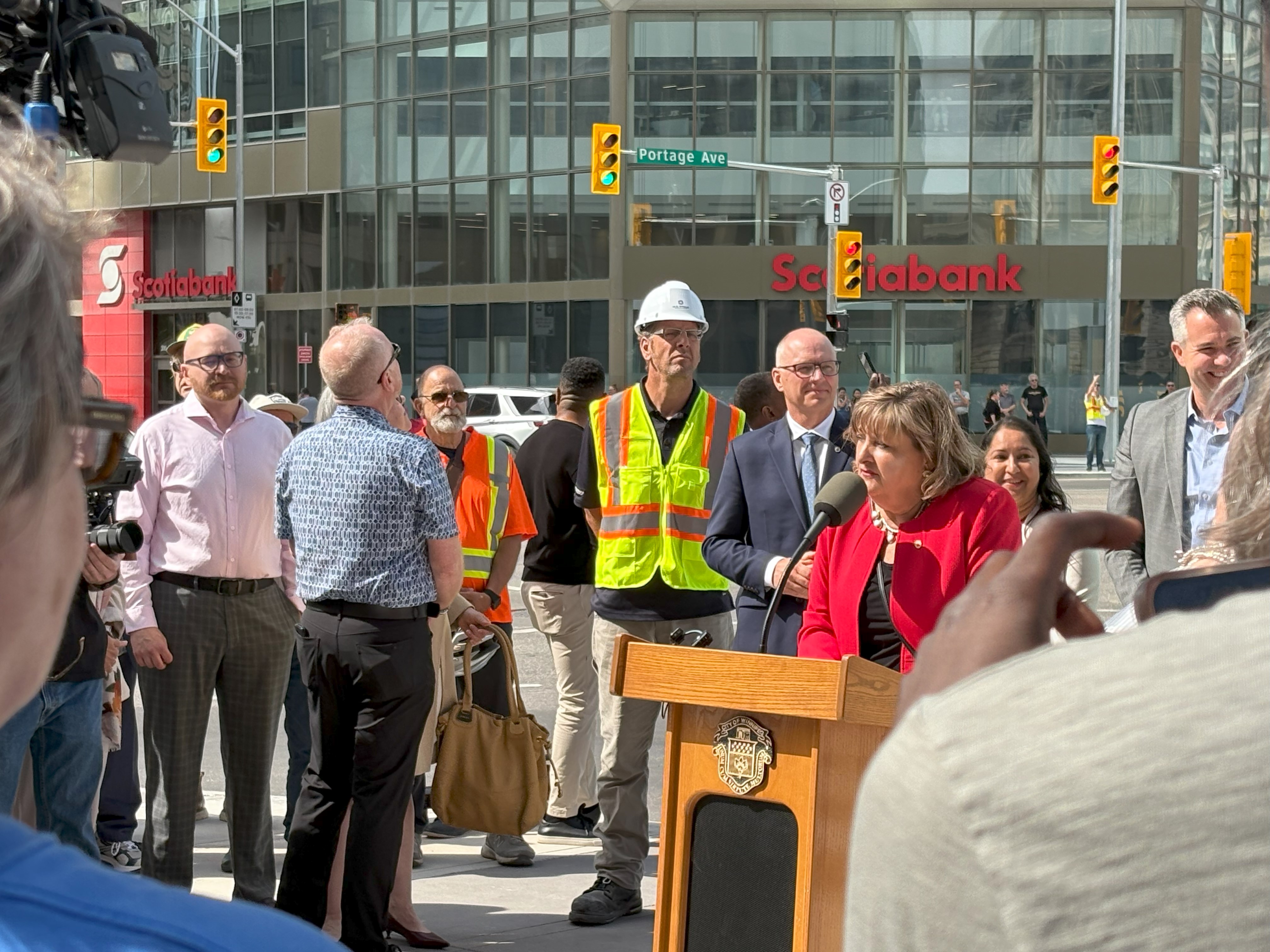Winnipeg’s iconic corner reopens with Mayor Gillingham leading first ...