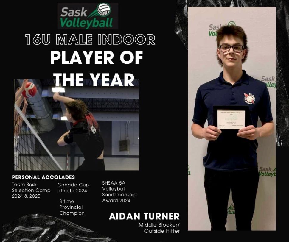 Aidan Turner named Sask Volleyball 16U Male Athlete of the Year ...