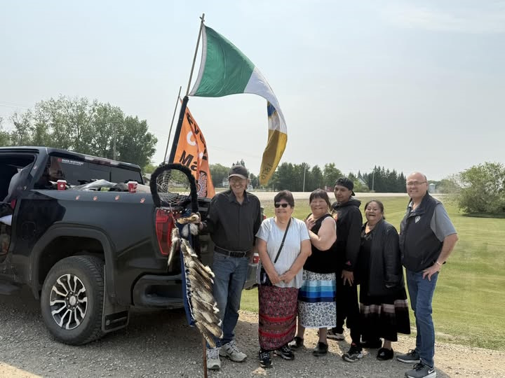 Muskoday First Nations walkers on the way to the Legislature with a ...