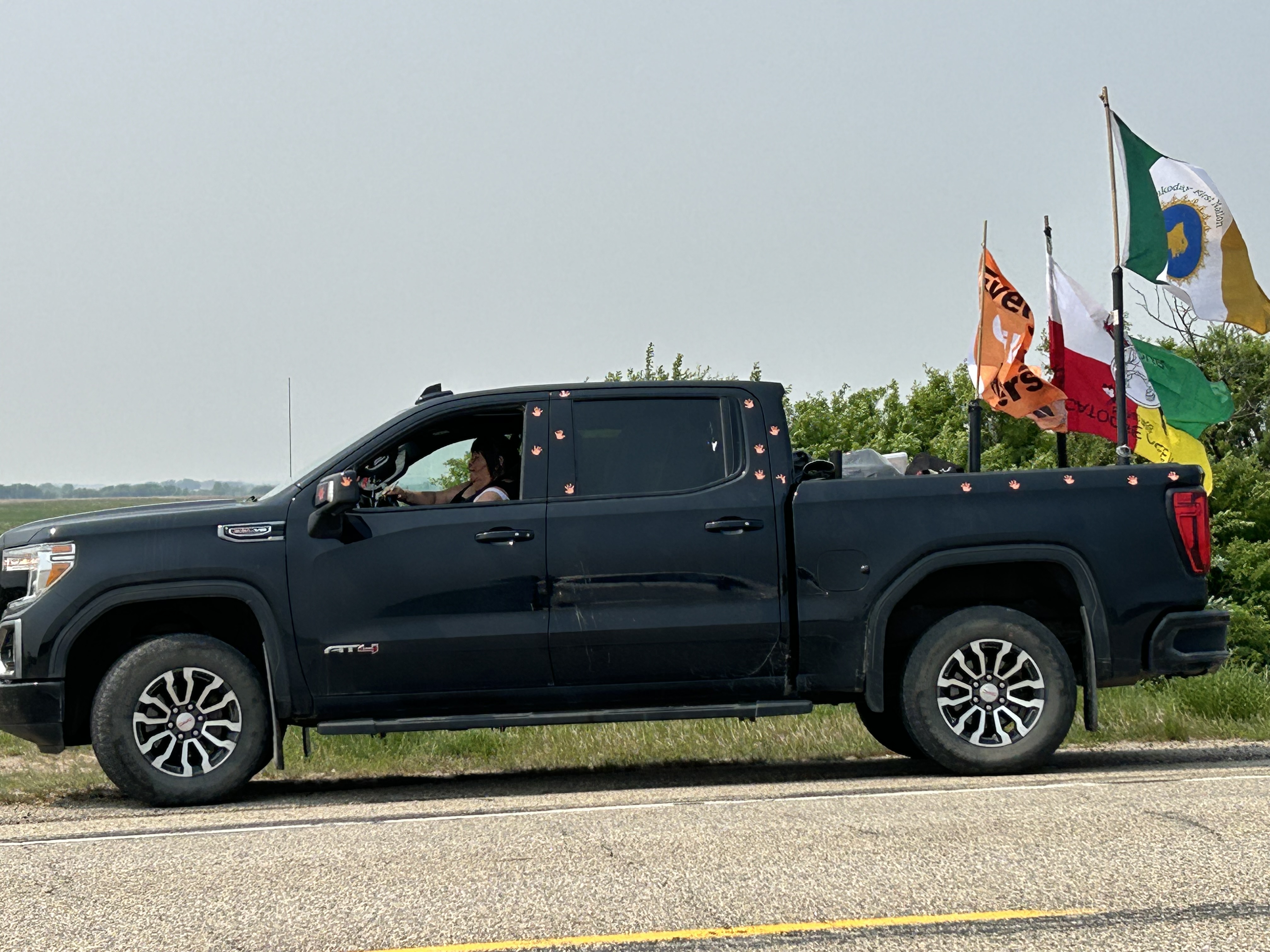 Muskoday First Nations walkers on the way to the Legislature with a ...