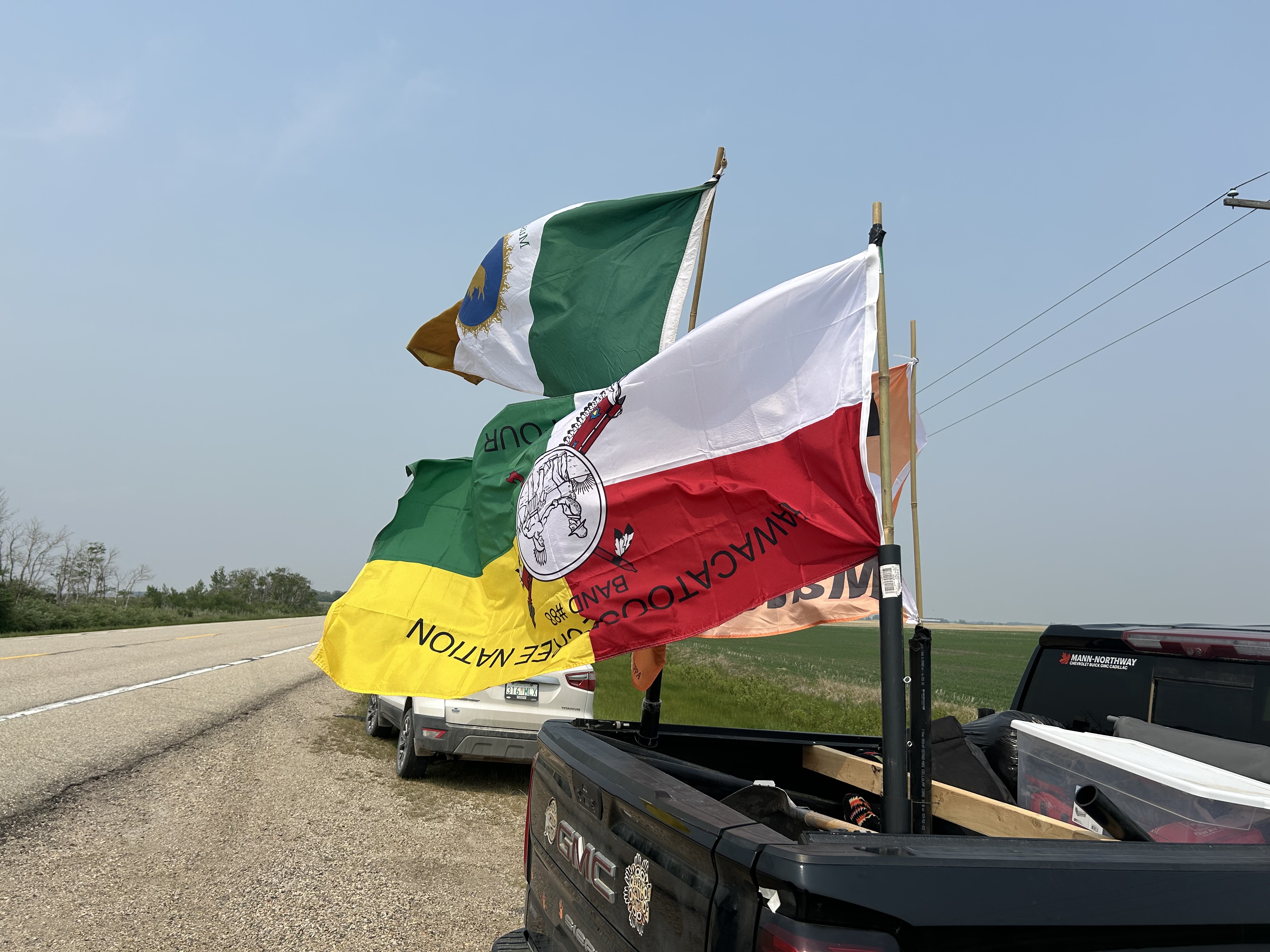 Muskoday First Nations walkers on the way to the Legislature with a ...