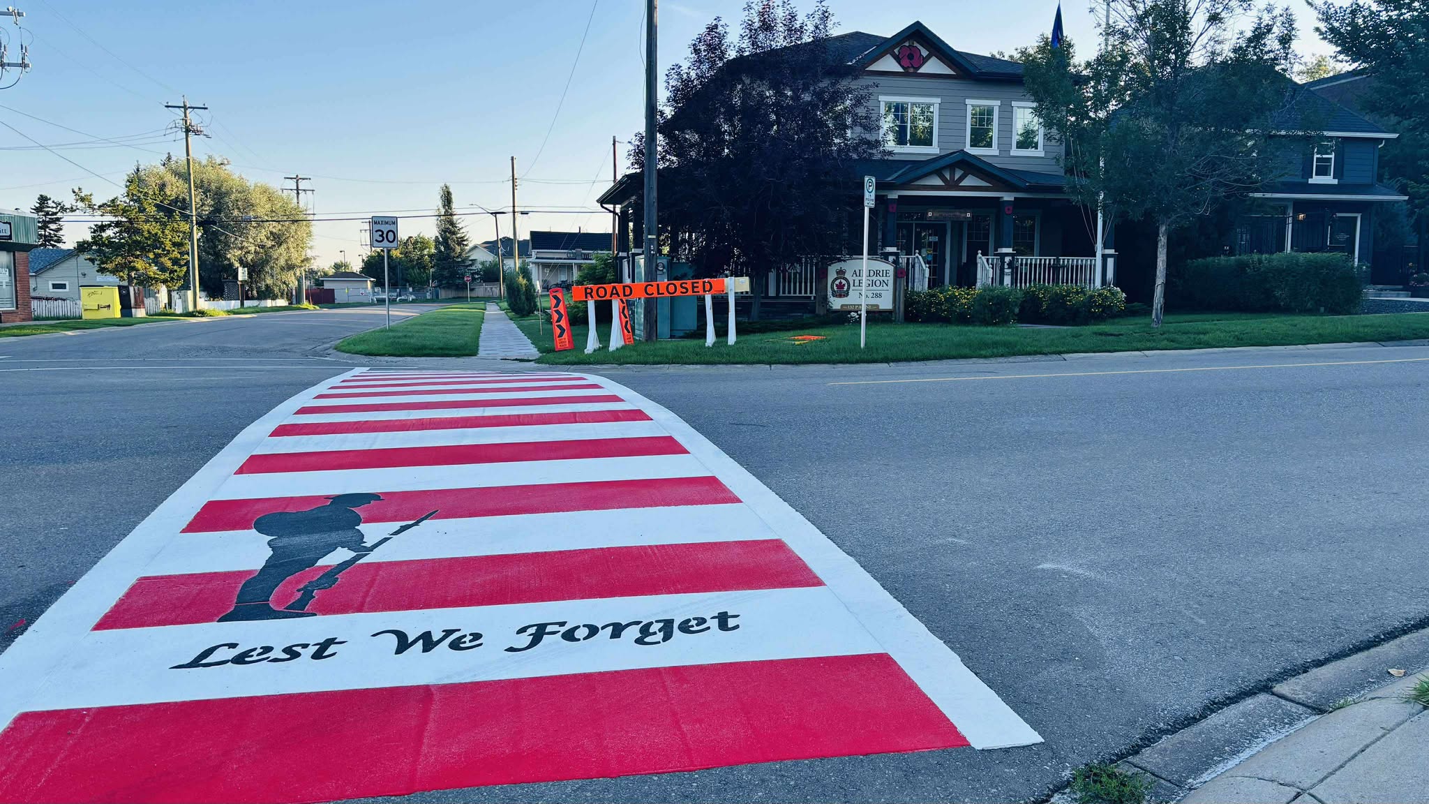 Veterans crosswalk now complete in front of Airdrie Legion ...