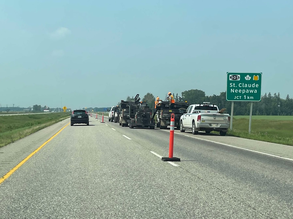 Construction slows traffic on Trans-Canada west of Portage ...