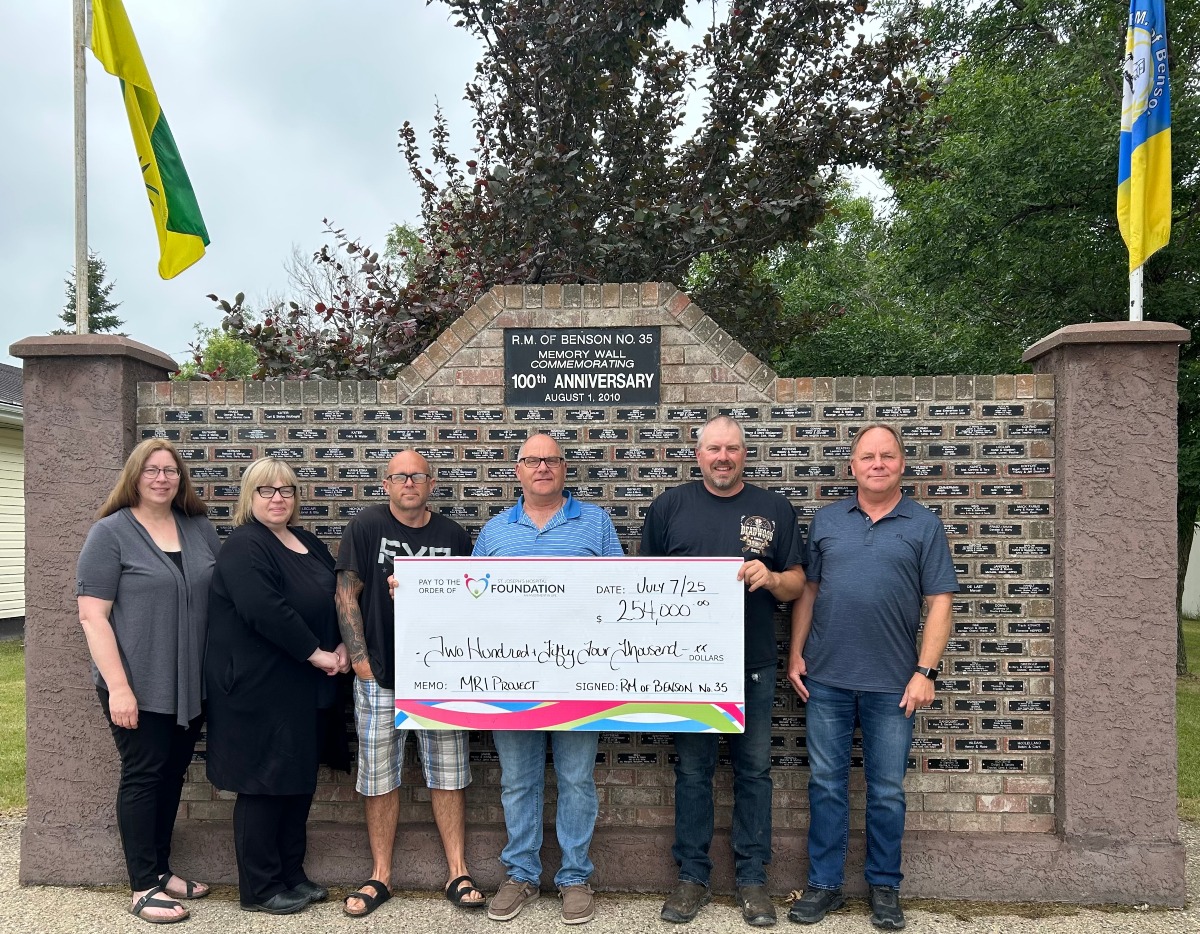 RM of Benson sends another donation to MRI Project following community ...