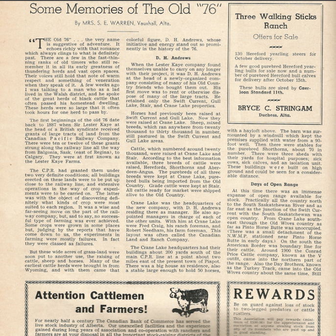 Southwest History: Historic home of the 76 Ranch - SwiftCurrentOnline ...