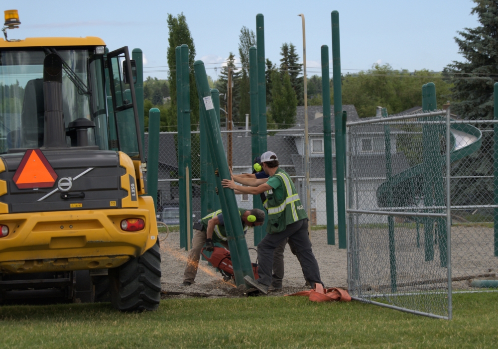 Preparation for Okotoks' new skatepark and accessible playground now ...